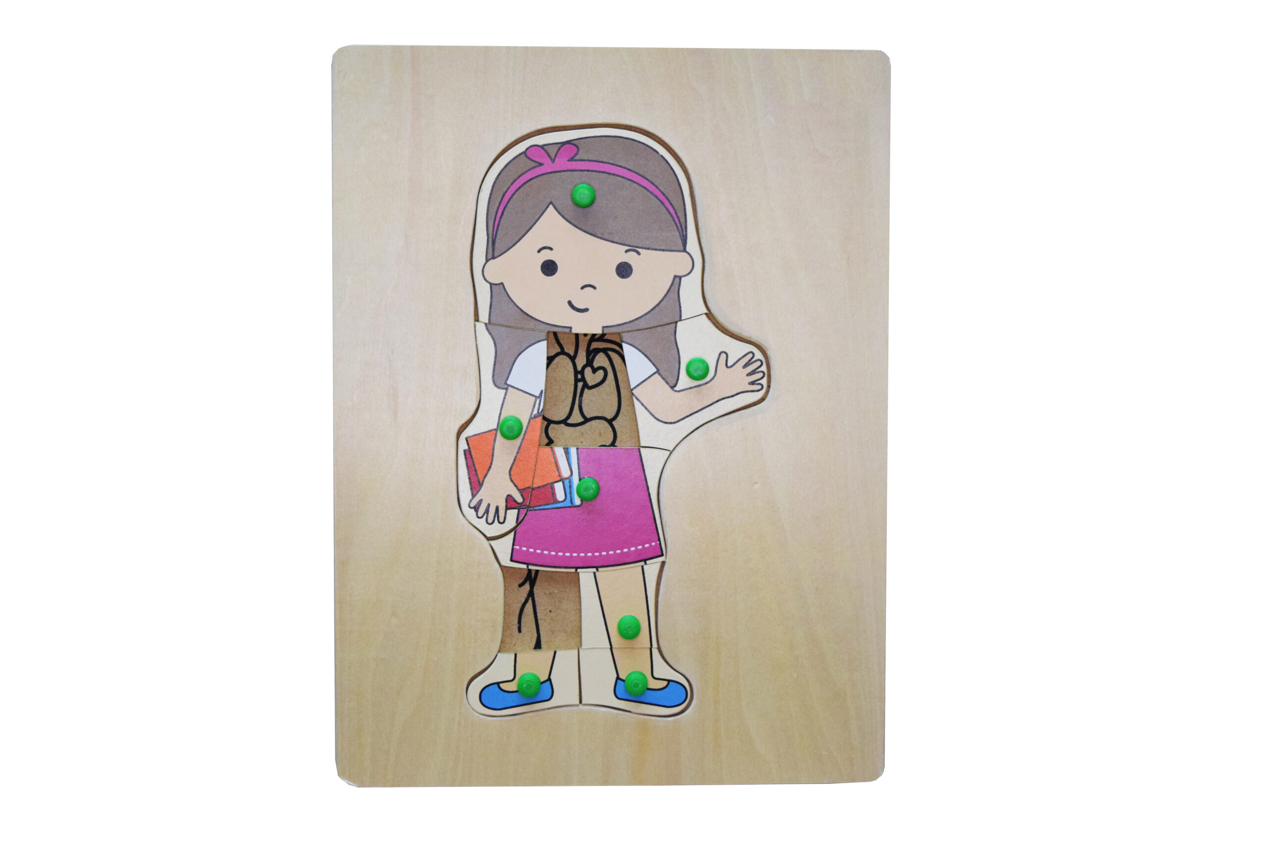 Rompecabezas De Madera Cuerpo Humano Niña Libélula